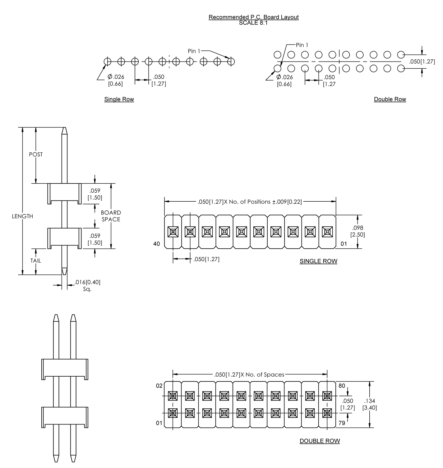 Connecteurs PCB 1.27mm BSTC-5 - Sonectrad-BRN